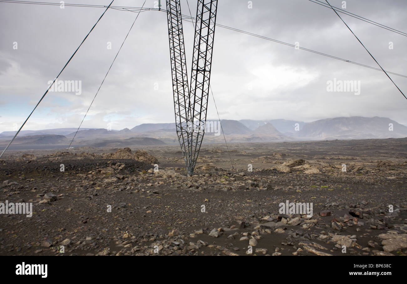 Electricity pylons in iceland hi-res stock photography and images - Alamy