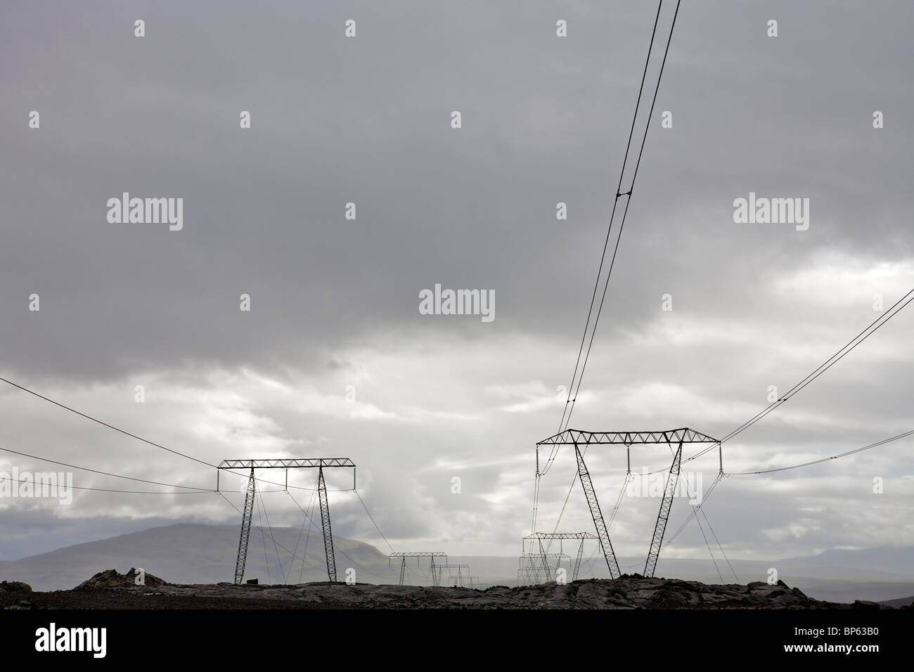 Electricity pylons in iceland hi-res stock photography and images - Alamy