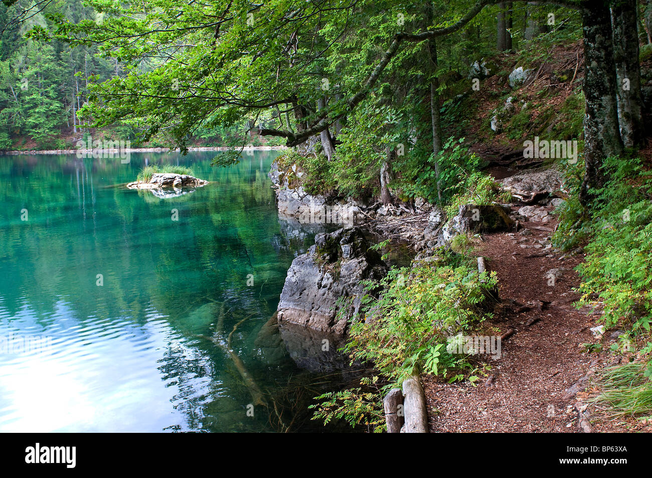 A panorama of Fusine lake Stock Photo - Alamy