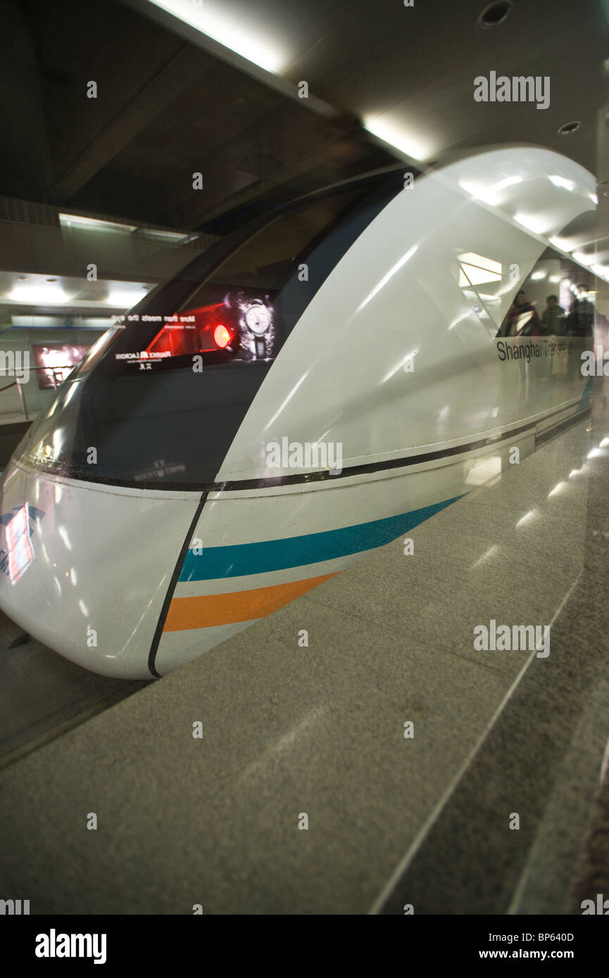 China, Shanghai. The maglev train (world's fastest train Stock Photo ...