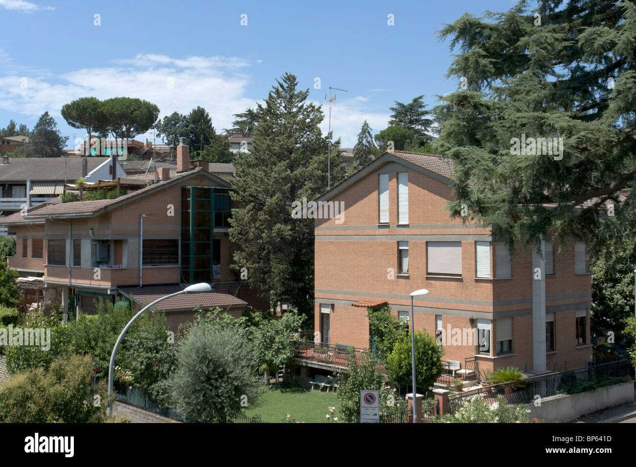 Suburban houses in the Tre Pini quarter of Rome Stock Photo - Alamy