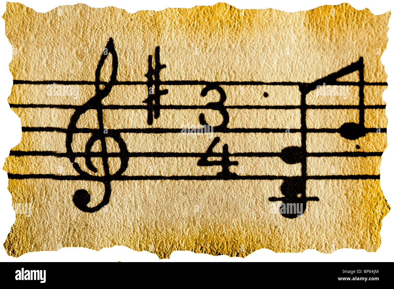 Music notation key on old retro paper Stock Photo - Alamy