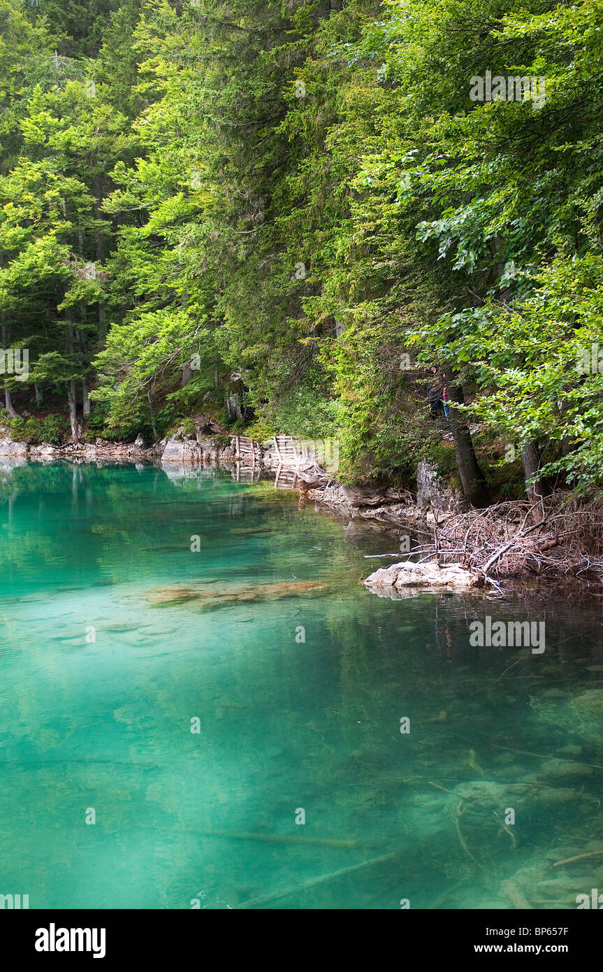 A panorama of Fusine lake Stock Photo - Alamy