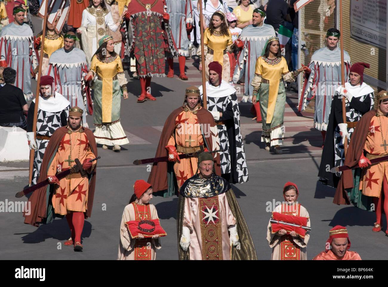 Maritime Republics procession with medieval costumes in Genoa - Italy ...