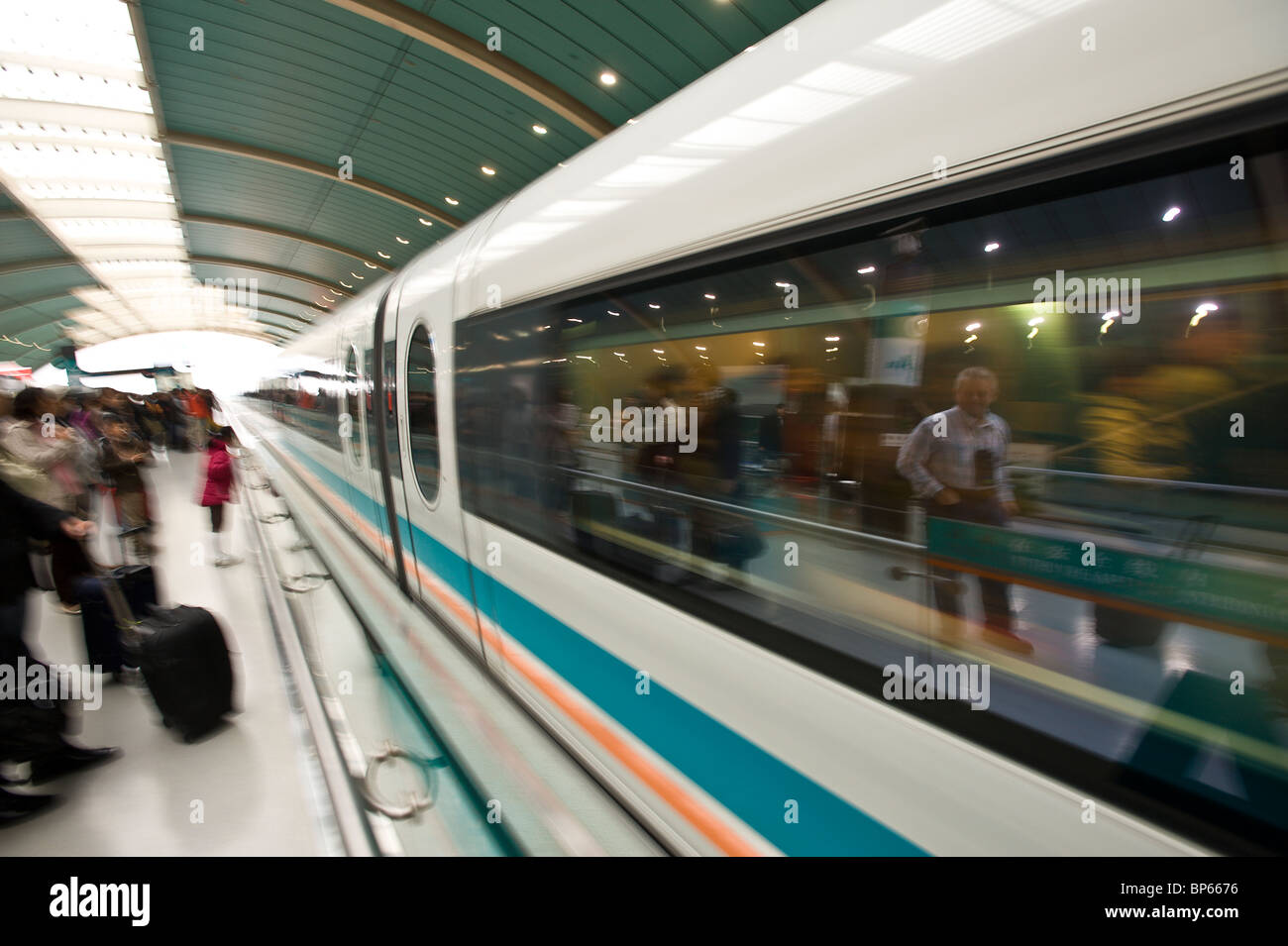 China, Shanghai. The maglev train (world's fastest train Stock Photo ...