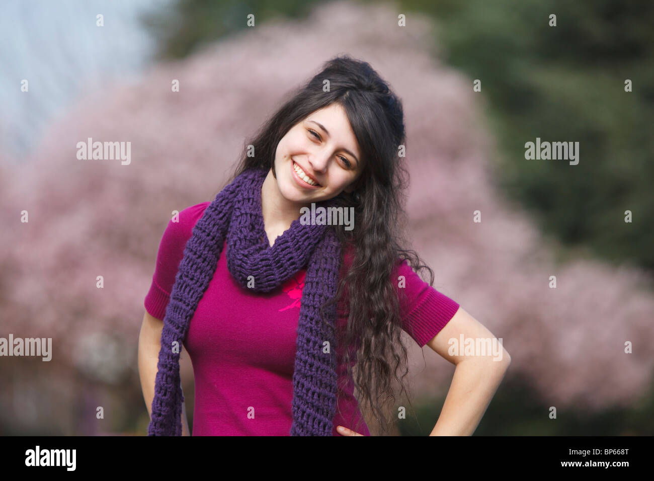 Portland, Oregon, United States Of America; A Teenage Girl Standing In ...