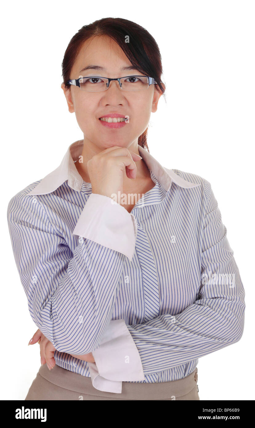 Portrait of an Asian executive isolated in white background Stock Photo ...