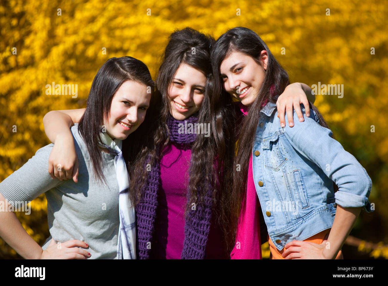 Portland, Oregon, United States Of America; Three Teenage Girls In An ...