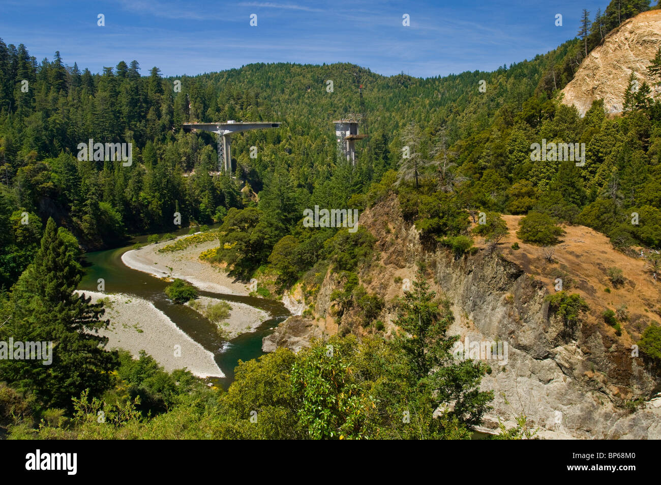 New highway bridge bypass being constructed over the eel river hi-res ...