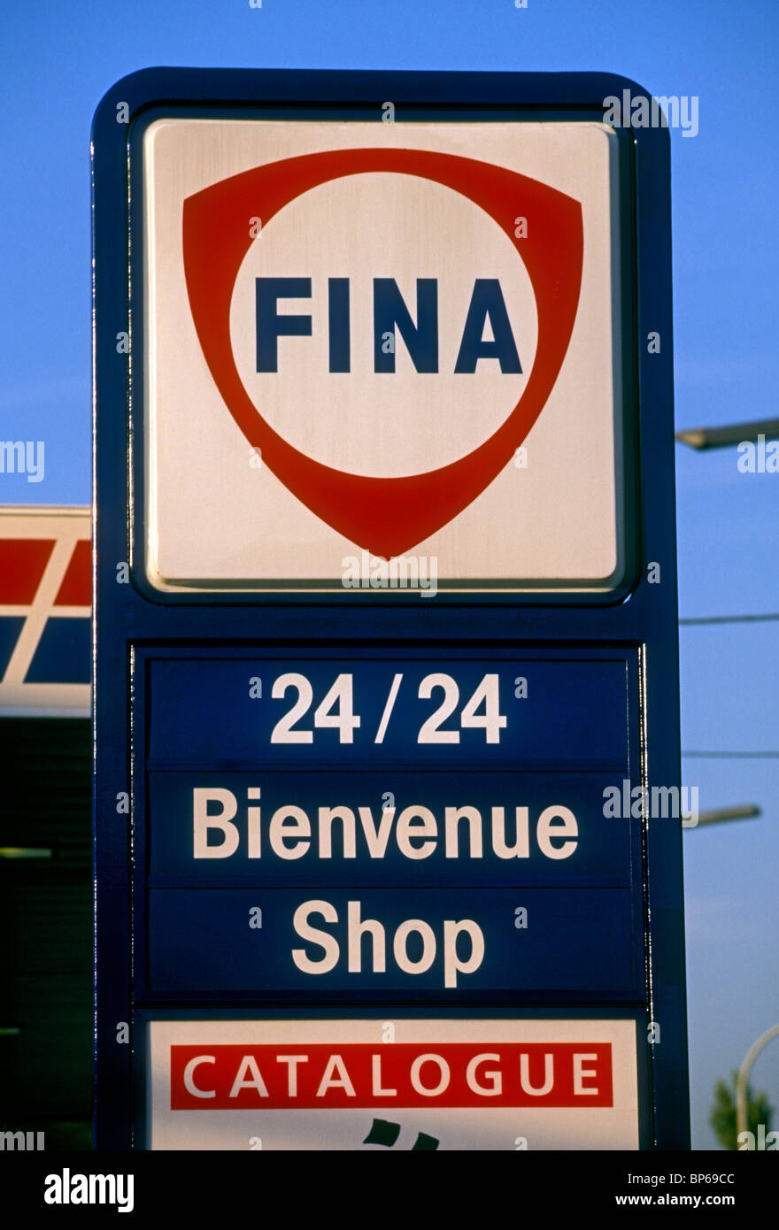 Fina gas station city of Nimy Walloon Region Belgium Europe Stock Photo ...