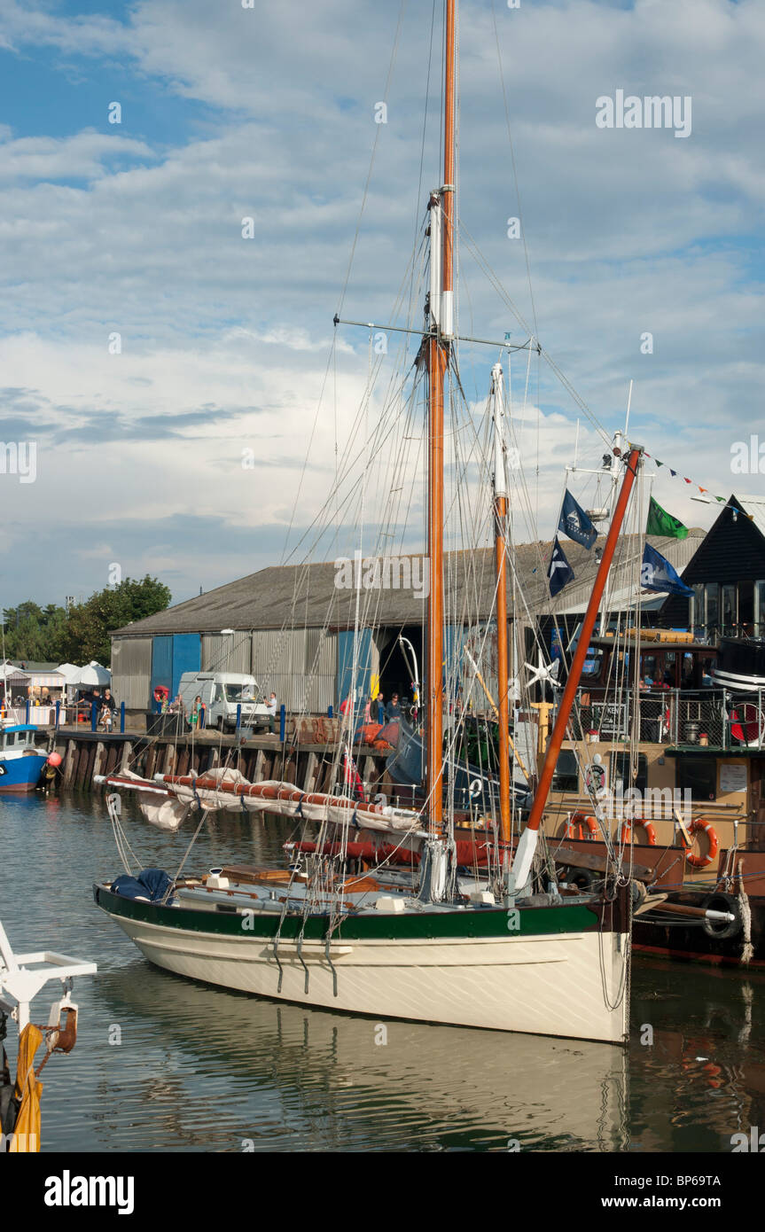 traditional oyster yawls in Whitstable harbour kent england uk Stock ...