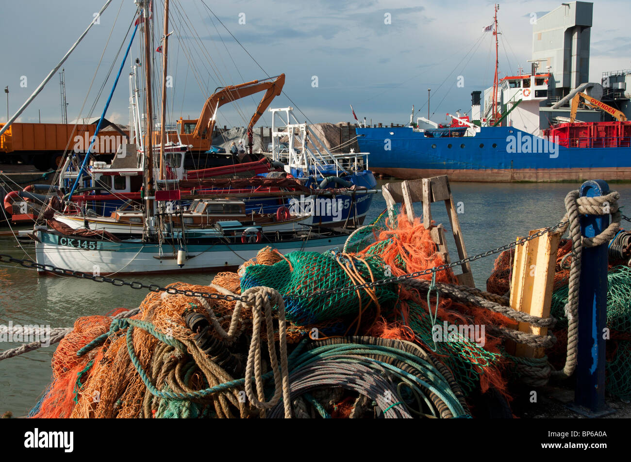 traditional oyster yawls in Whitstable harbour kent england uk Stock ...
