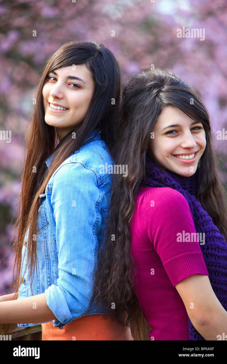 Portland, Oregon, United States Of America; Two Teenage Girls Standing ...