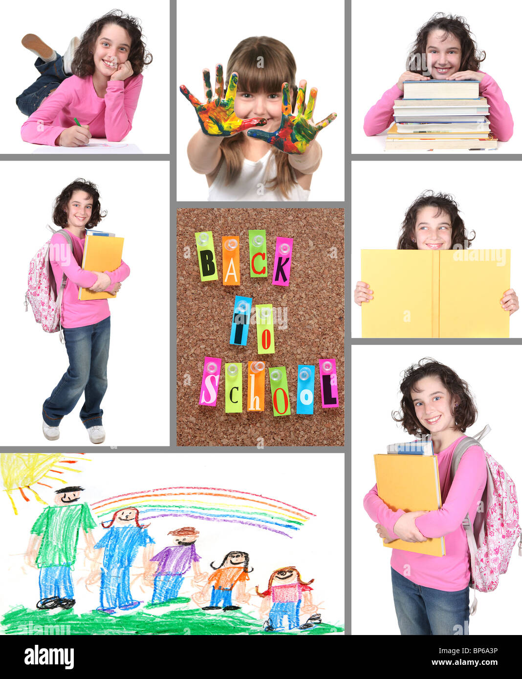 Back to School Collage With Elements on a White Background Stock Photo ...