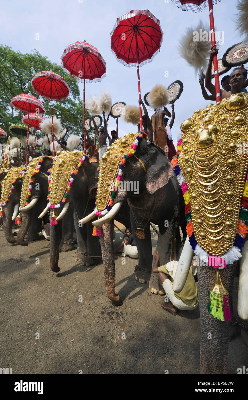 India Kerala Thrissur the Pooram Elephant Festival Stock Photo - Alamy