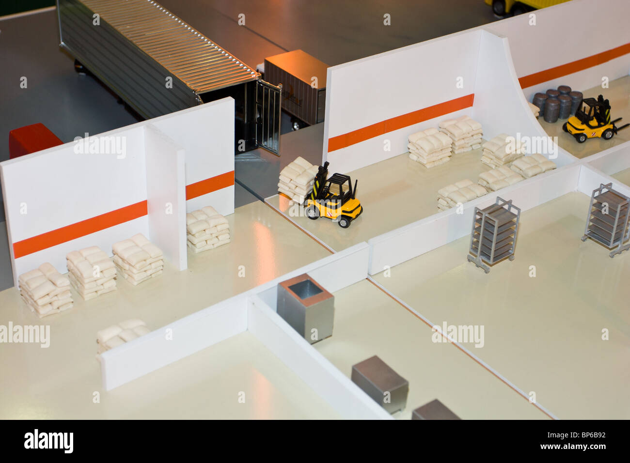 The forklift truck loader cargo in a toy warehouse Stock Photo - Alamy