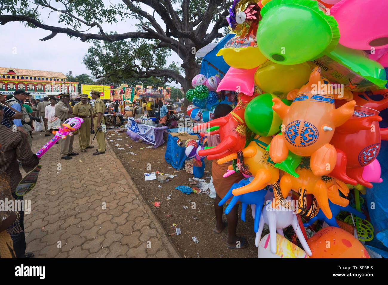 India Kerala Thrissur stalls at the Pooram Elephant Festival Stock ...