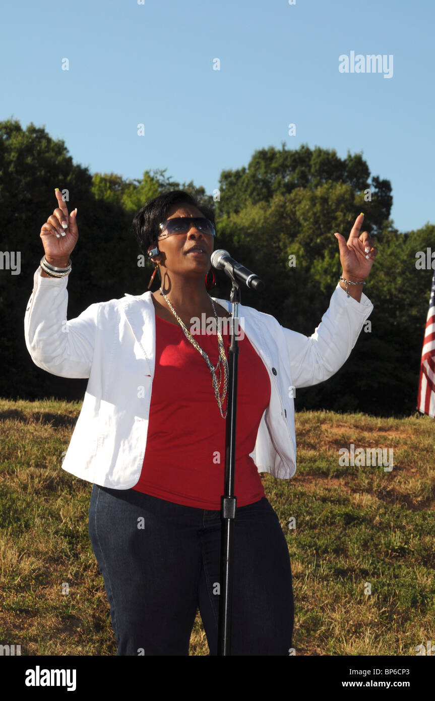 gospel singer at an outdoor concert in Lahnam, Maryland Stock Photo - Alamy