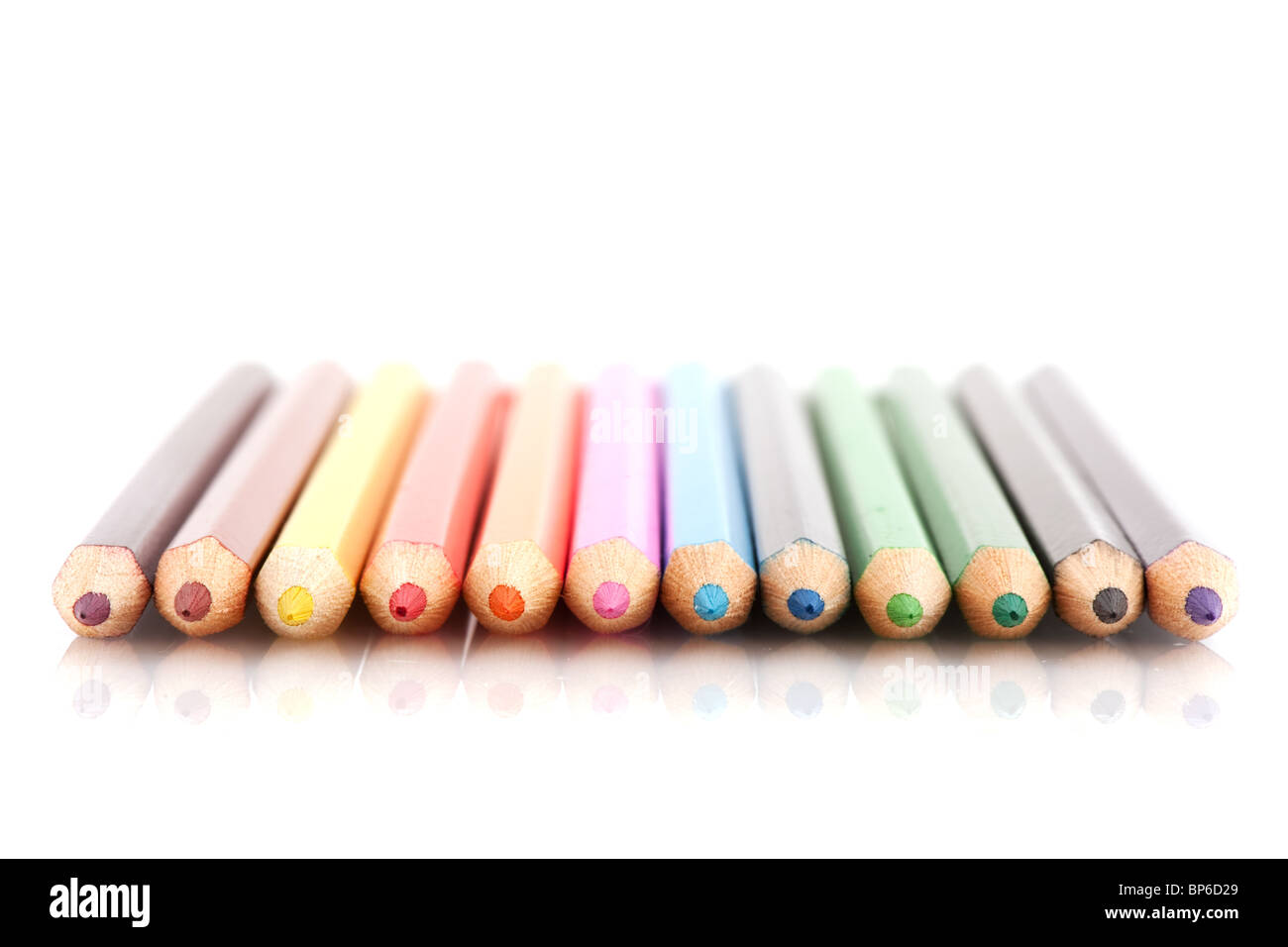 Sharp pencils in row Cut Out Stock Images & Pictures - Alamy