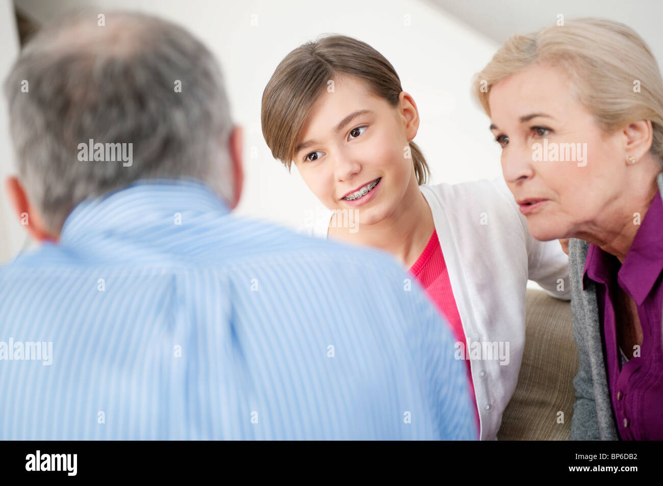 Girl talking grandparents hi-res stock photography and images - Alamy