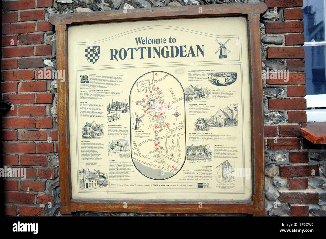 Map detailing the highlights of Rottingdean village Stock Photo - Alamy