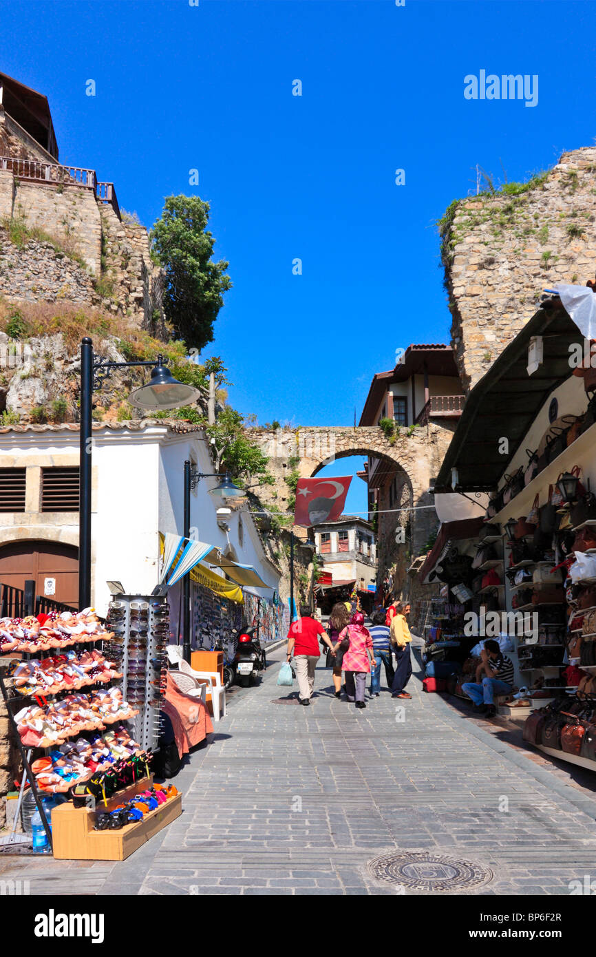 Renovated narrow pedestrian street and houses in the old city center of ...