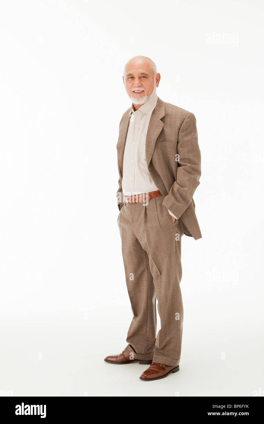 Middle Aged Man In Suit Full Body