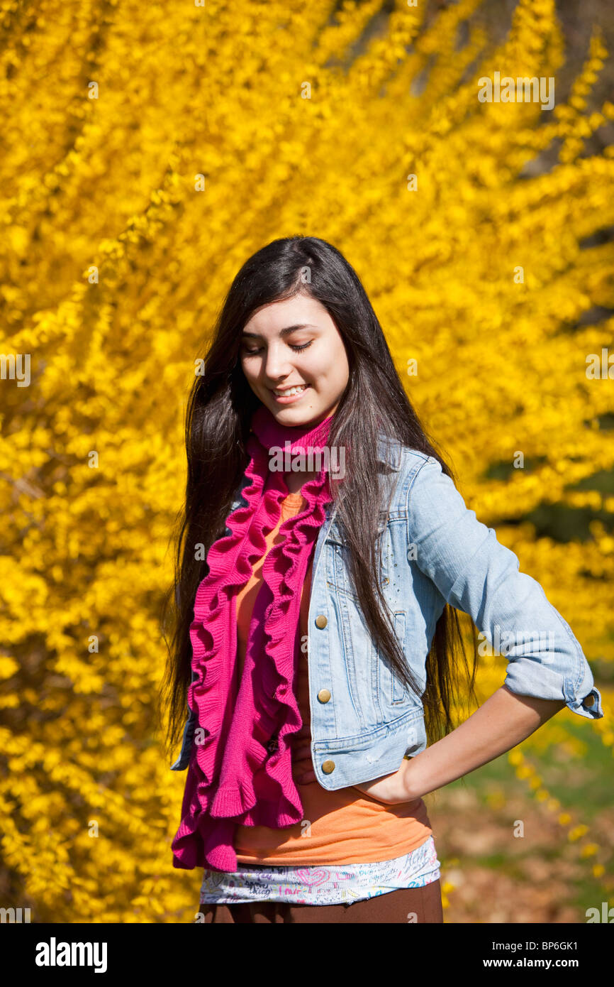 Portland, Oregon, United States Of America; A Teenage Girl Poses In ...
