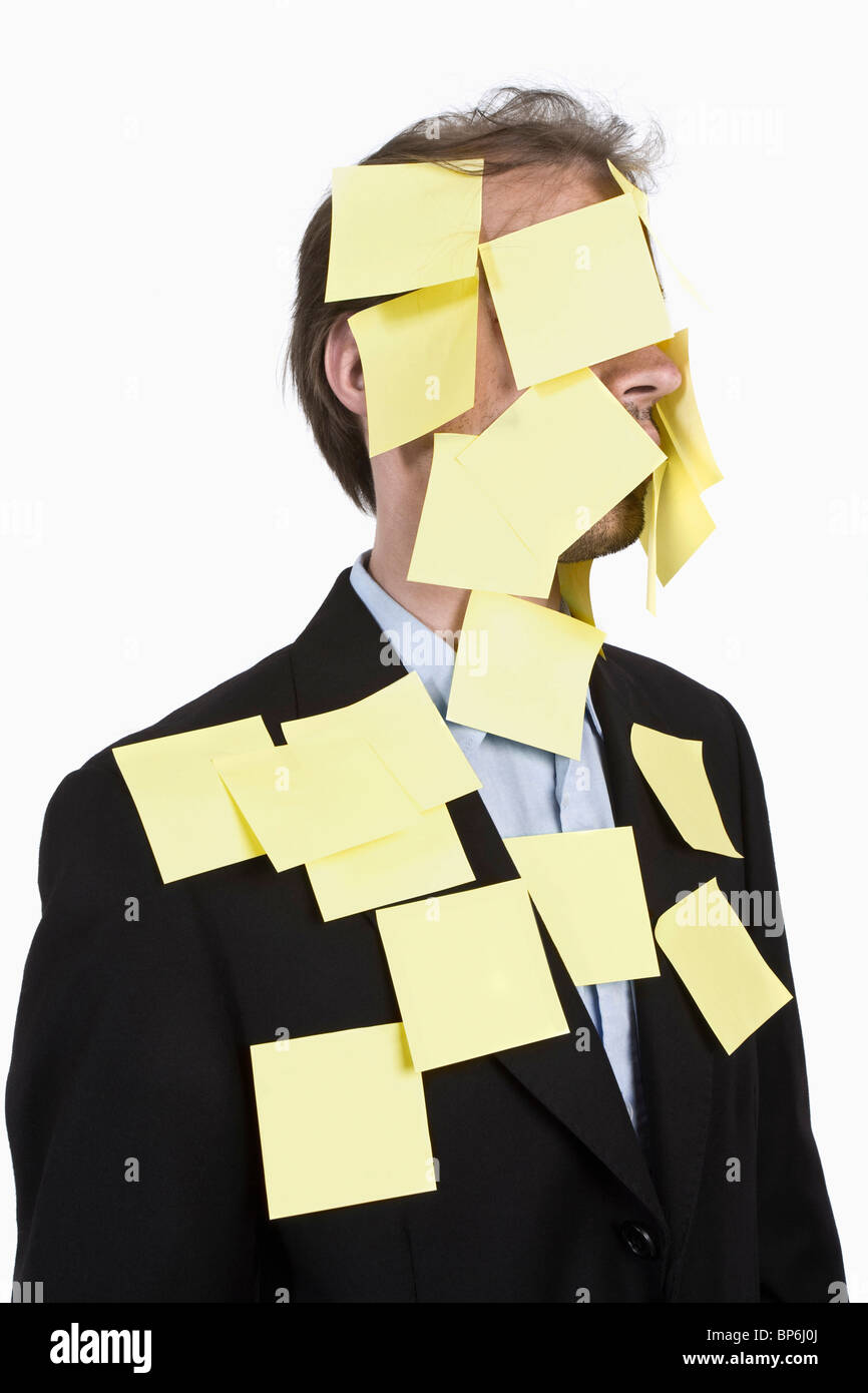 A man covered in blank adhesive notes Stock Photo - Alamy A man covered in blank adhesive notes Stock Photo - Alamy