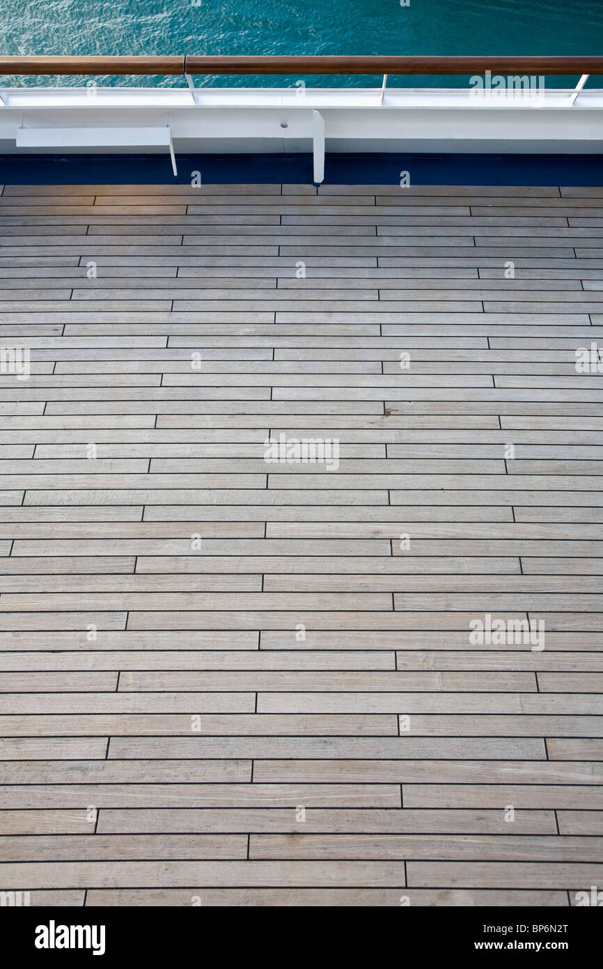 Detail of the wooden deck of a cruise ship Stock Photo - Alamy