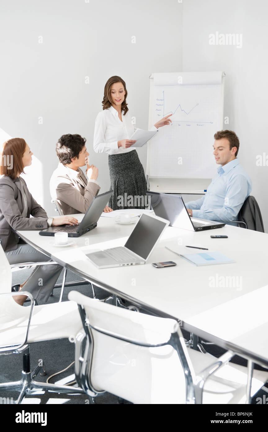 Businesswoman giving presentation in a meeting Stock Photo - Alamy