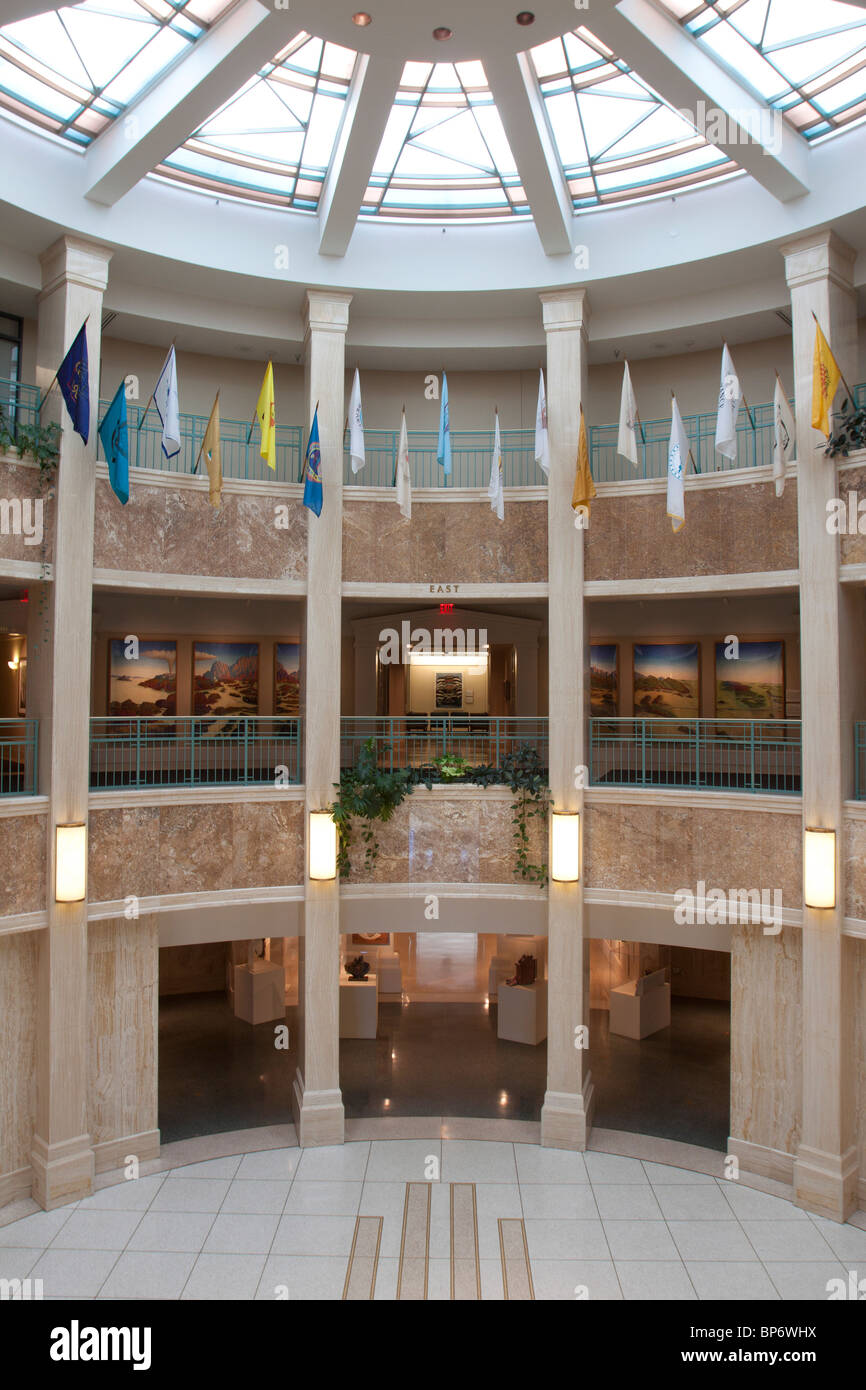 Rotunda of the New Mexico state capitol building or statehouse in Santa ...
