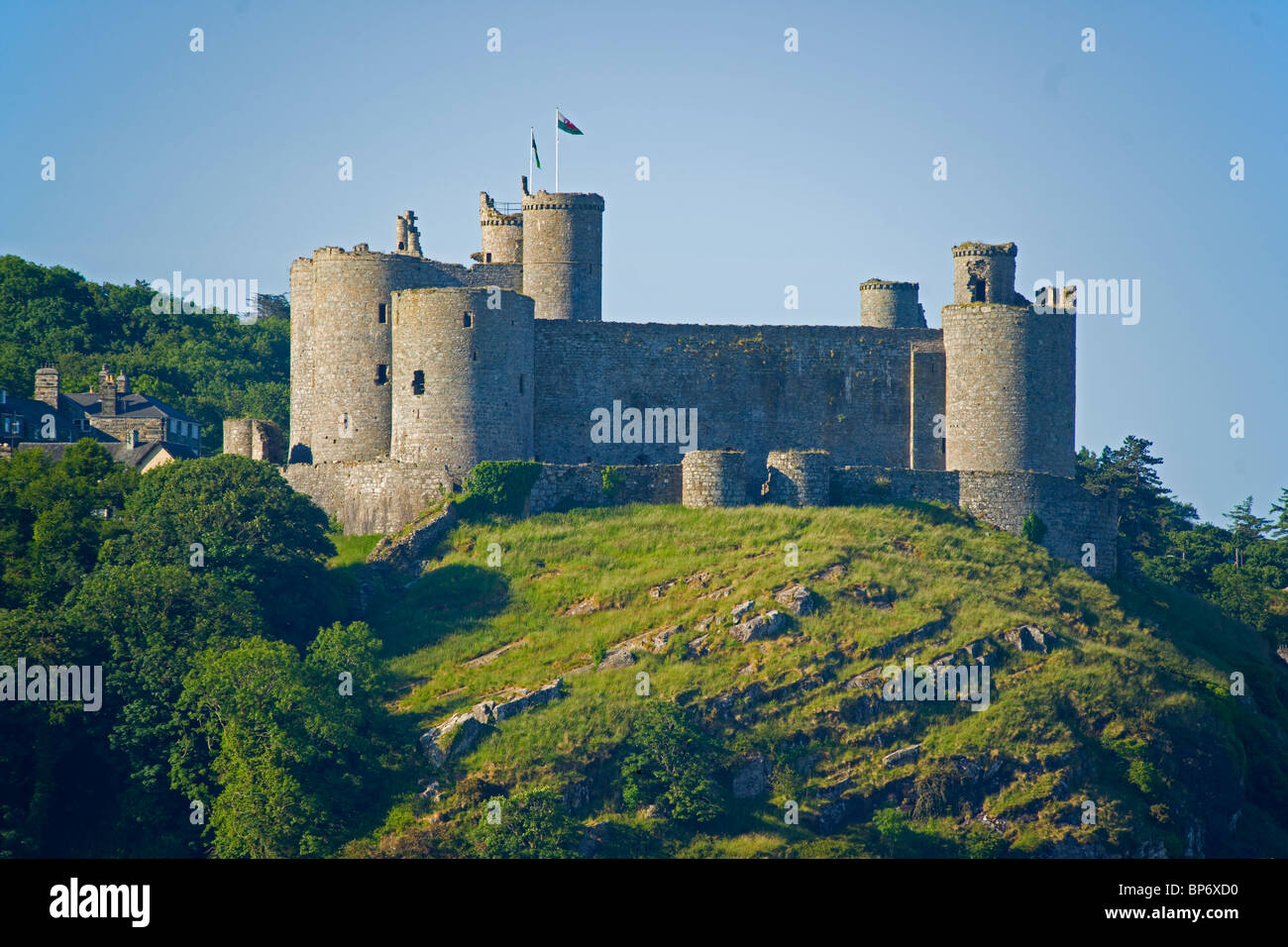 Harlech Castle, Gwynedd, North Wales, evening light Stock Photo - Alamy