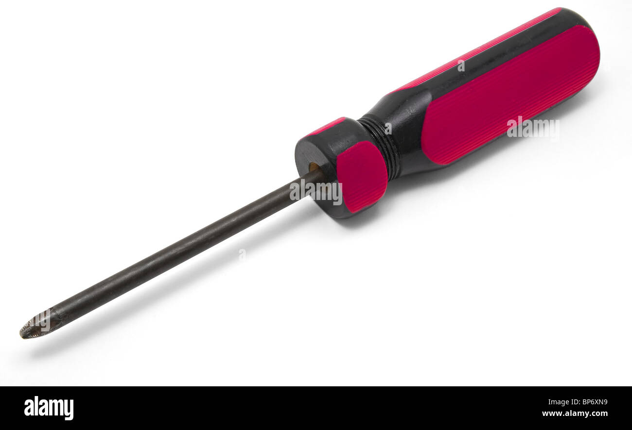 Phillips screwdriver with a red handle on white background Stock Photo ...