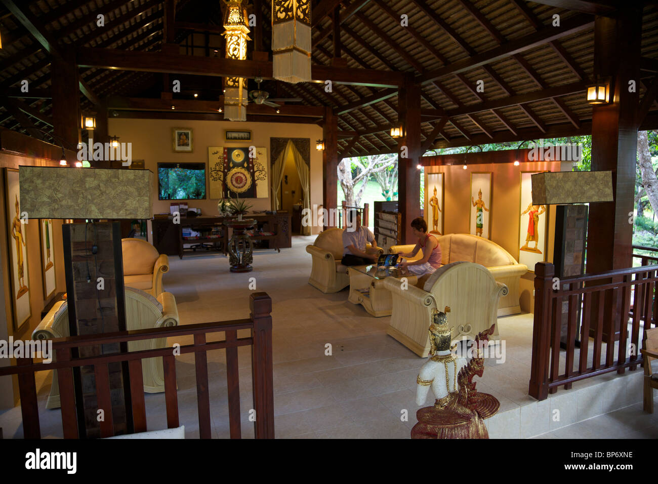Reception at The Spa Resort Chiang Mai, Thailand Stock Photo - Alamy