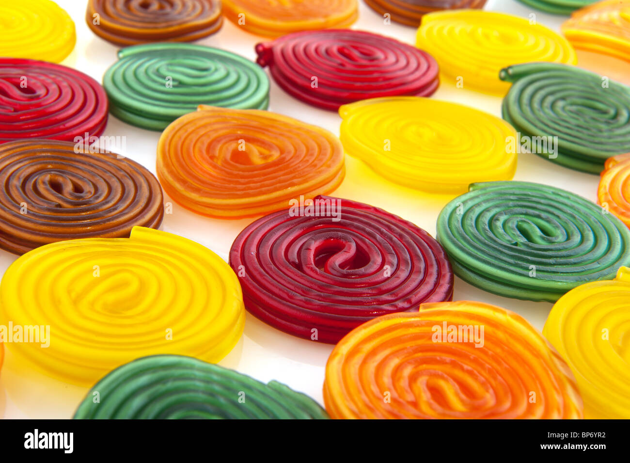 colorful licorice candy drop rolls isolated white background Stock ...