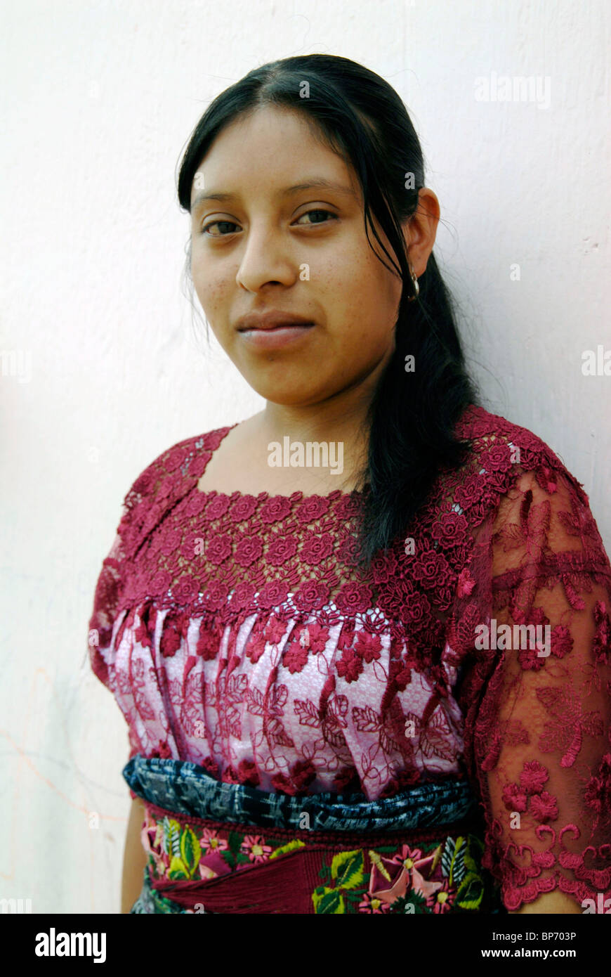 Guatemala.Native Mayan young woman in the highlands of Central America ...