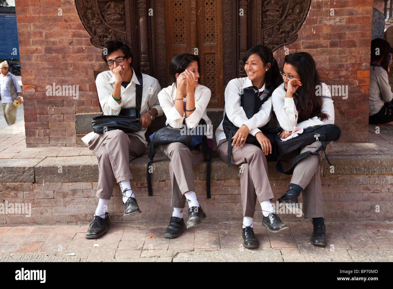 High School Students in Durbar Square, Kathmandu, Nepal Stock Photo - Alamy