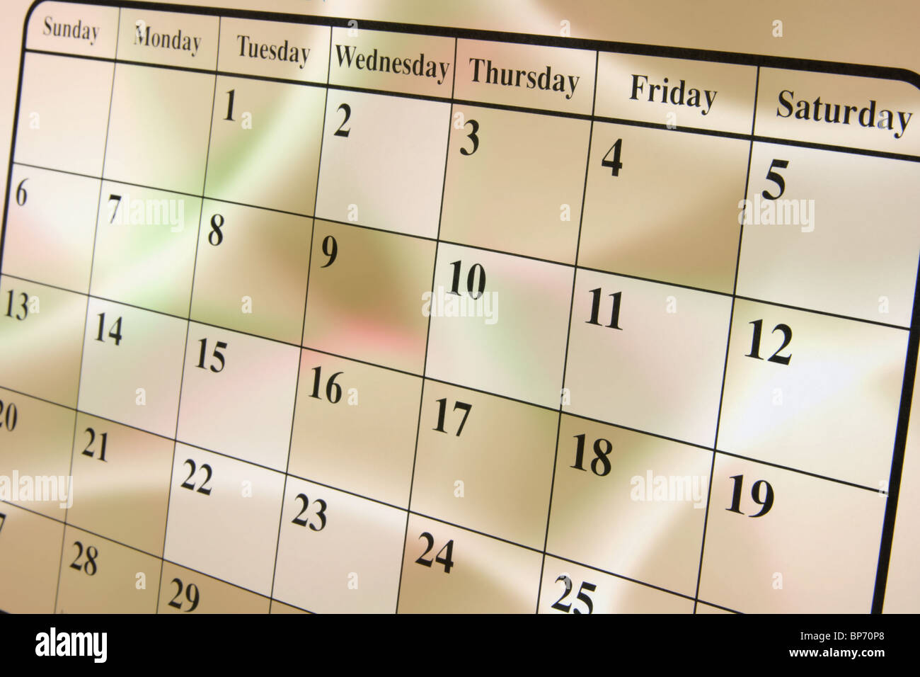 Calendar on Digital Background Stock Photo - Alamy