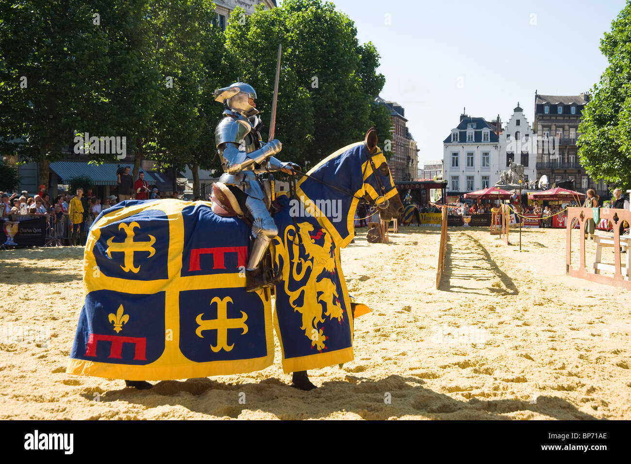 Medieval joust at Sablon square, Brussels, Belgium Stock Photo - Alamy