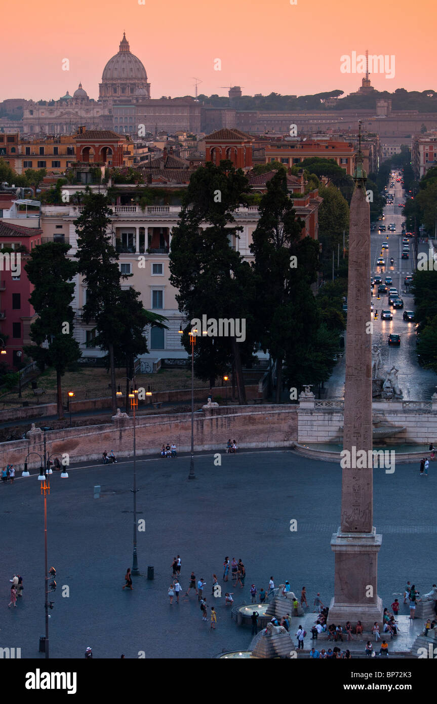 The Papal Basilica of Saint Peter dominates the skyline at sunset from ...