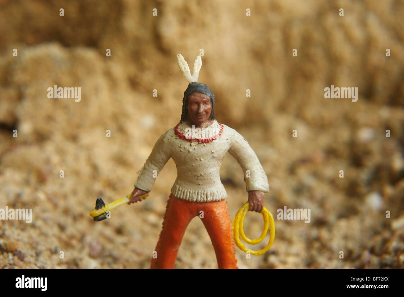 Plastic figure of Indians (Children Toy) in real world Stock Photo - Alamy