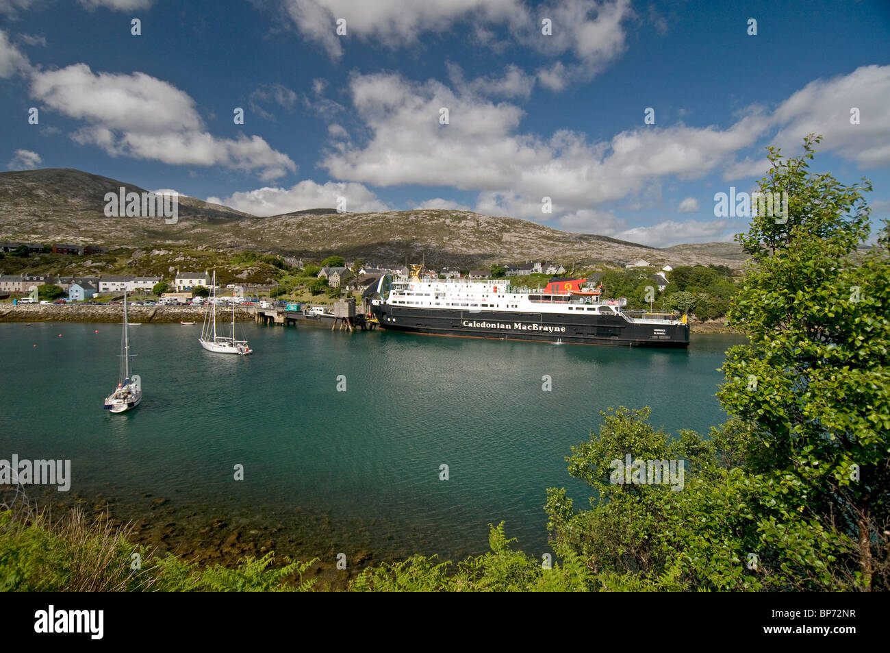 Tarbert ferry terminal town on Harris Outer Hebrides, Western Isles ...