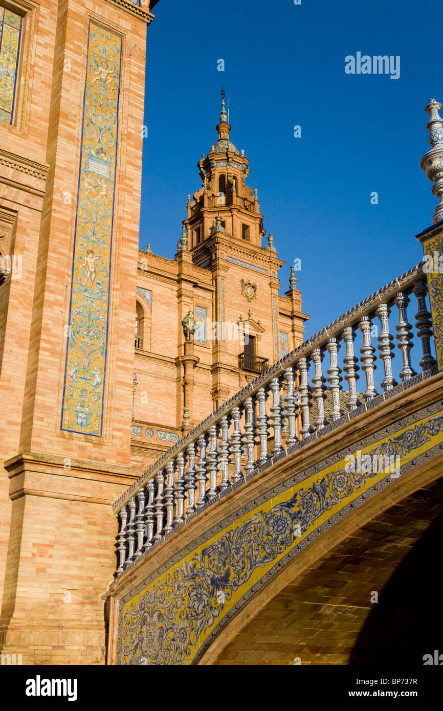 Decorative tile / tiles / tiling / on a tiled bridge crossing the moat ...