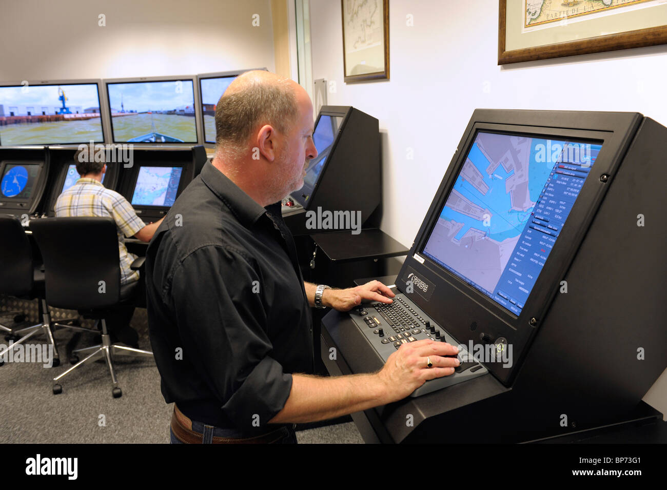 ECDIS Electronic Chart Display Information Systems simulator Stock ...