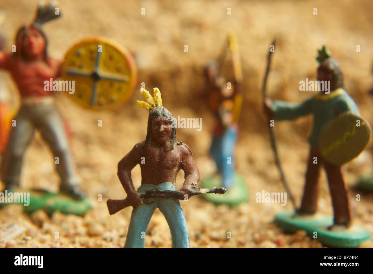 Plastic figure of Indians (Children Toy) in real world Stock Photo - Alamy