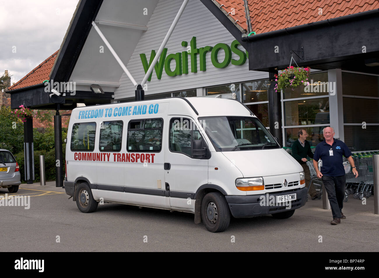 Community bus used for taking passengers to and from a supermarket in ...