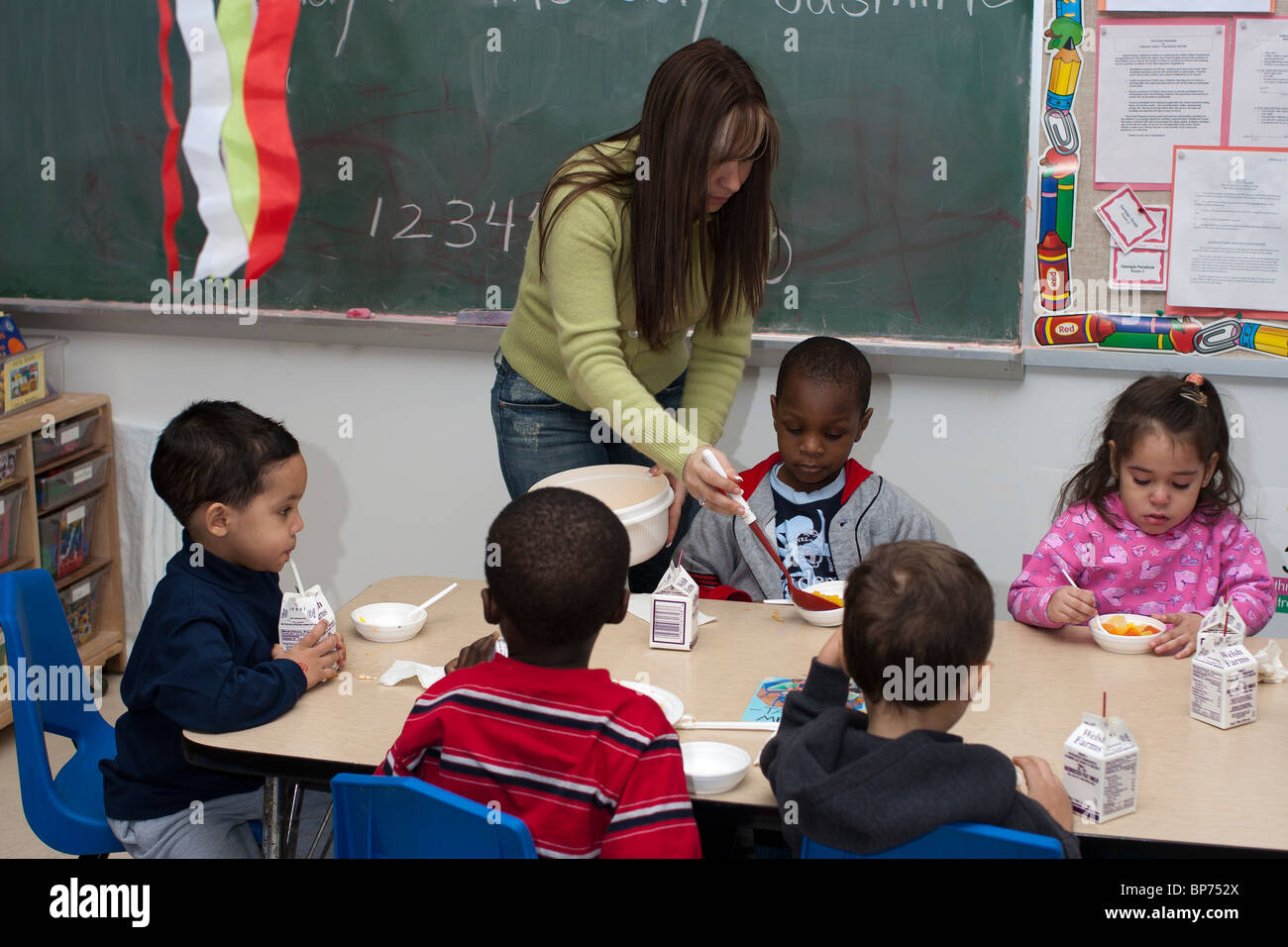 Preschool lunch teacher hi-res stock photography and images - Alamy
