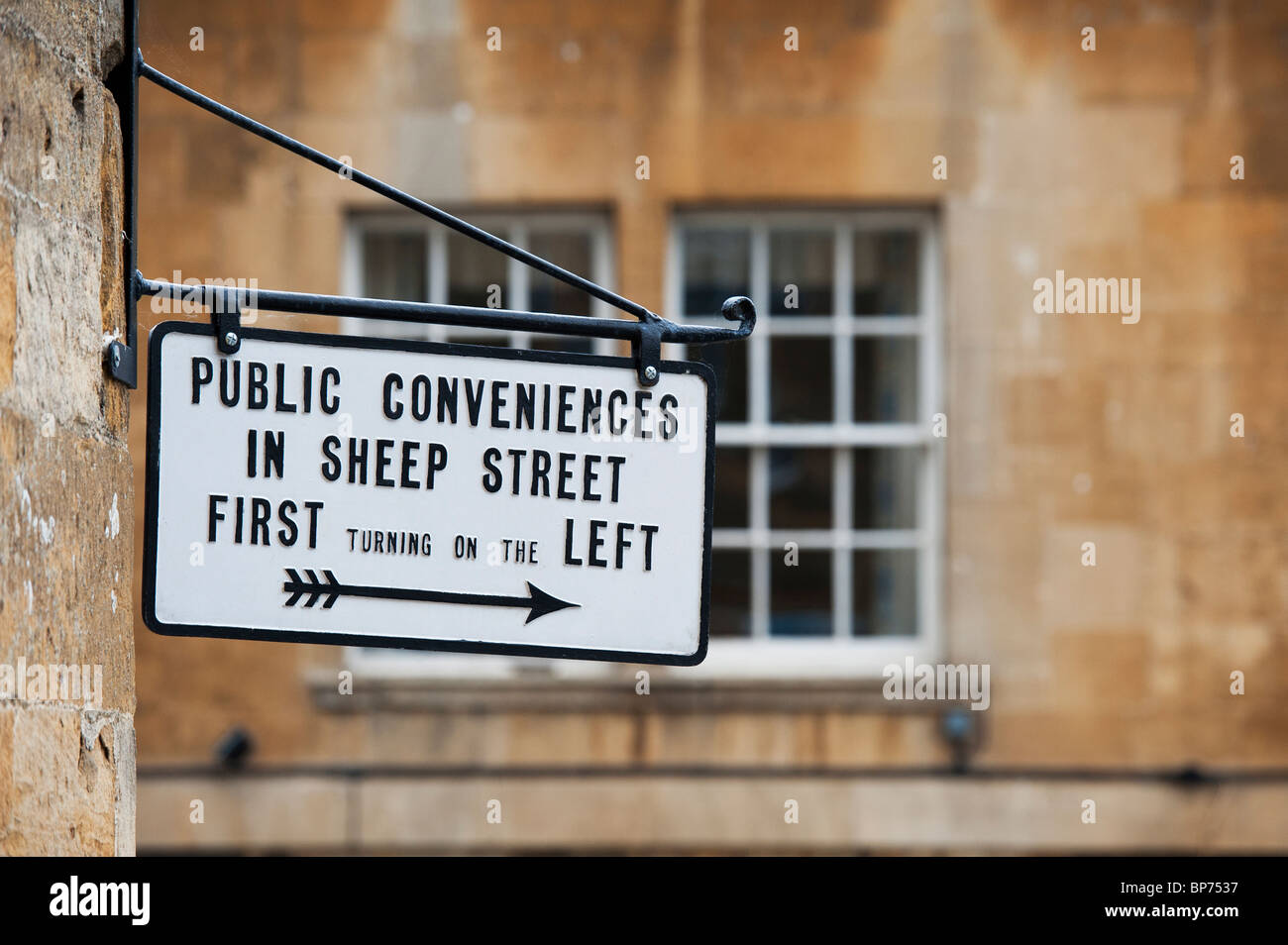 Public Conveniences sign, High street, Chipping Campden, Cotswolds ...