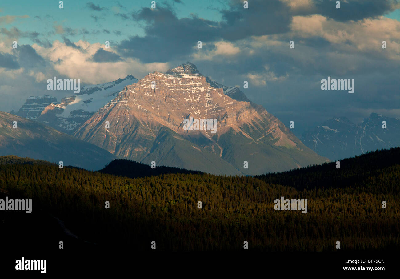 Mount Edith Cavell, evening light, Jasper National Park, The Rockies ...